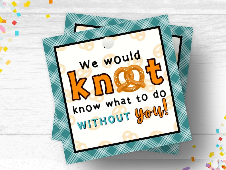 Pretzel Gift Tag Employee Appreciation Tags Teacher Pretzel ...