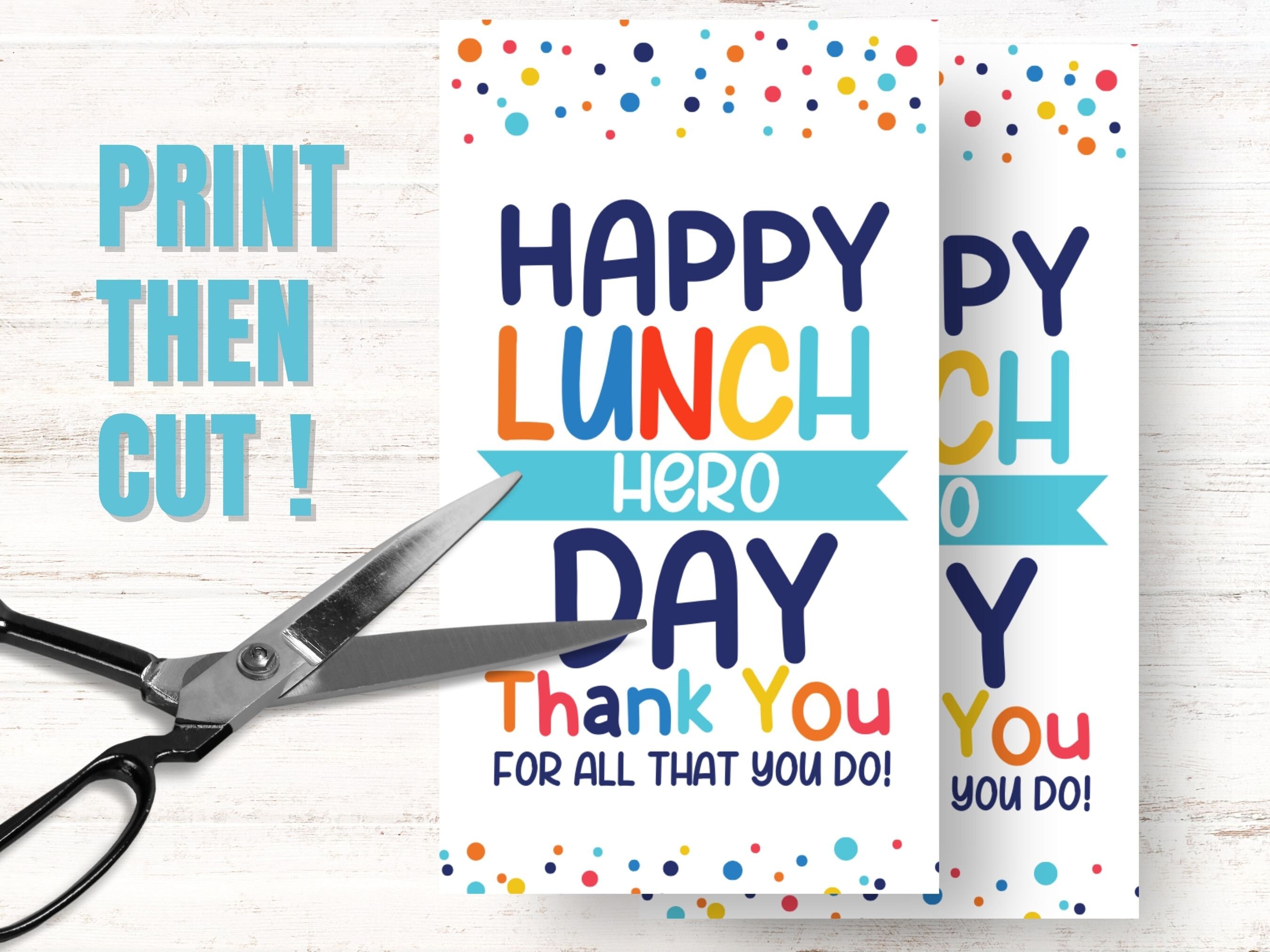Lunch Hero Day Gift Tag Printable Lunch Hero Thank You Tag Lunch Hero ...
