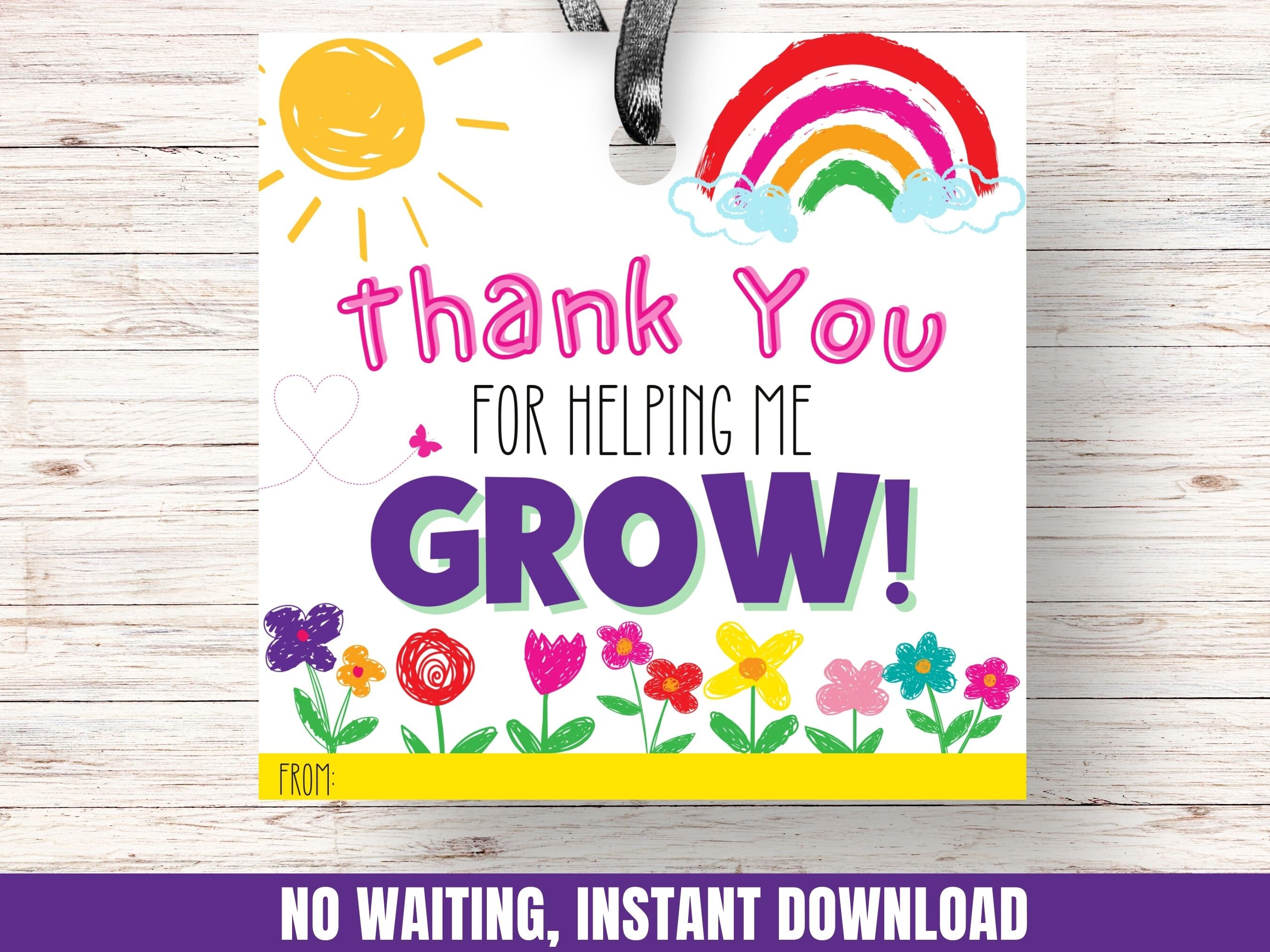 Flower Gift Tag Teacher Appreciation Thank You Tag Preschool Teacher ...