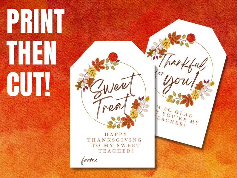 Printable Thankful Notes for Teachers, Thank You Teacher Gift Tag ...