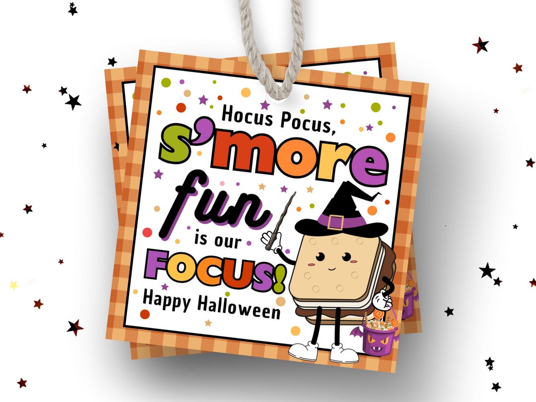 Halloween Smores Favor Tags Smores Halloween Treat Tag Halloween Class ...