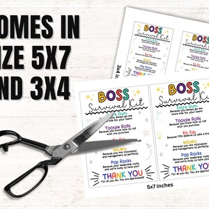 Boss Survival Kit Gift Tag Printable Survival Kit DIY Boss Gift ...