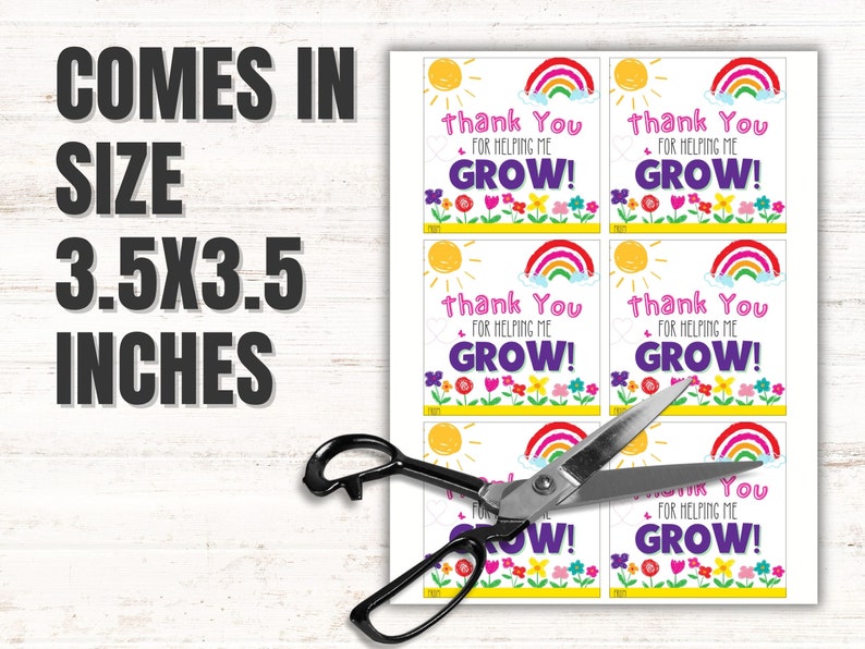 Flower Gift Tag Teacher Appreciation Thank You Tag Preschool Teacher ...