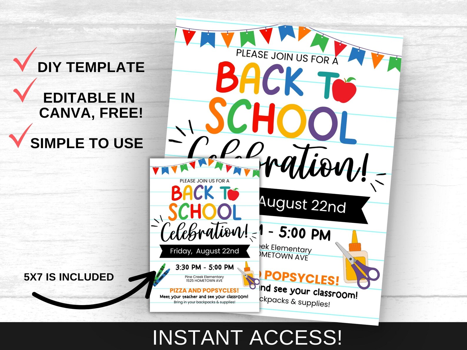 Editable Back-to-school Flyer Canva Template for Schools & Teachers ...