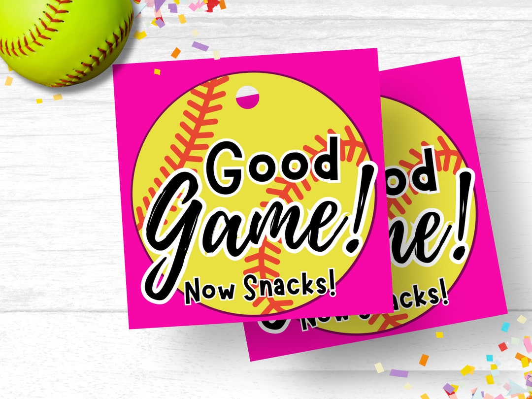 Softball Game Day Treat Tag Softball Kids Sports Tag Softball Team ...