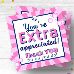 Gum Teacher Appreciation Tags Gum Employee Appreciation Tag Extra Gift ...