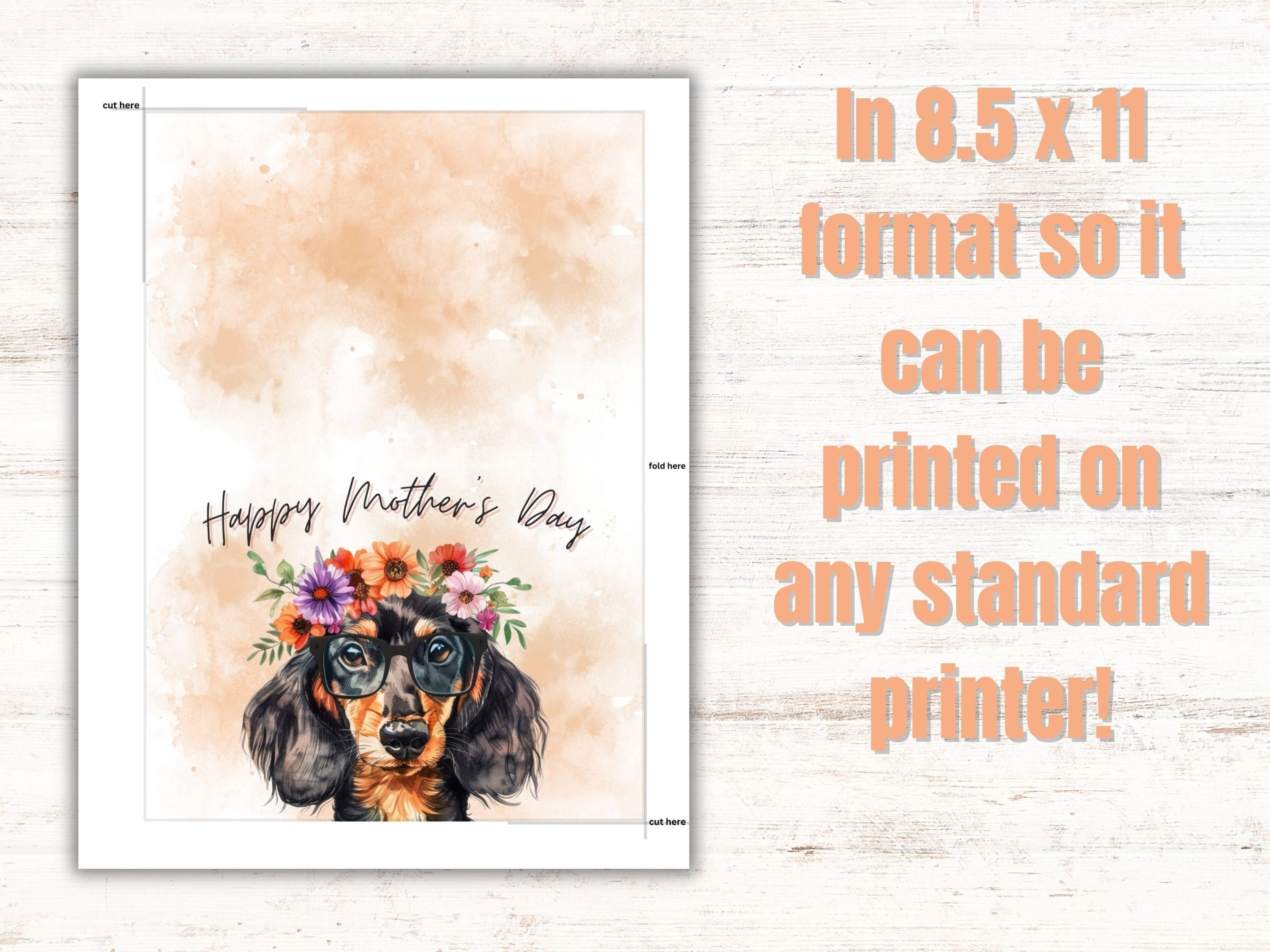 Dachshund Mother's Day Card, Printable Dachshund Mother's Day Card ...