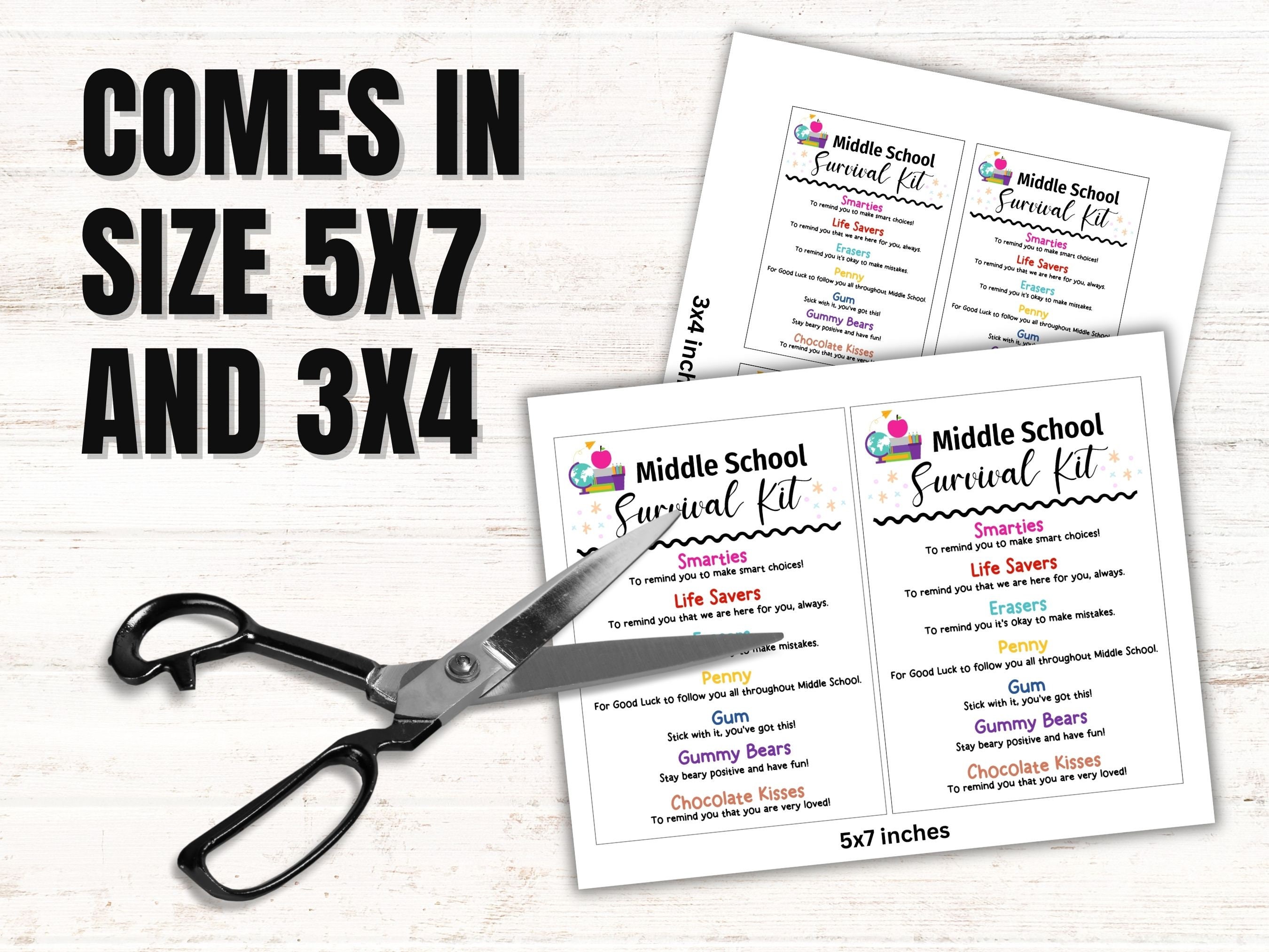Middle School Survival Gift Tags Printable First Day of High School ...