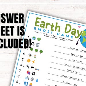 Earth Day Emoji Games Printable Fun Classroom Earth Day Activity for ...
