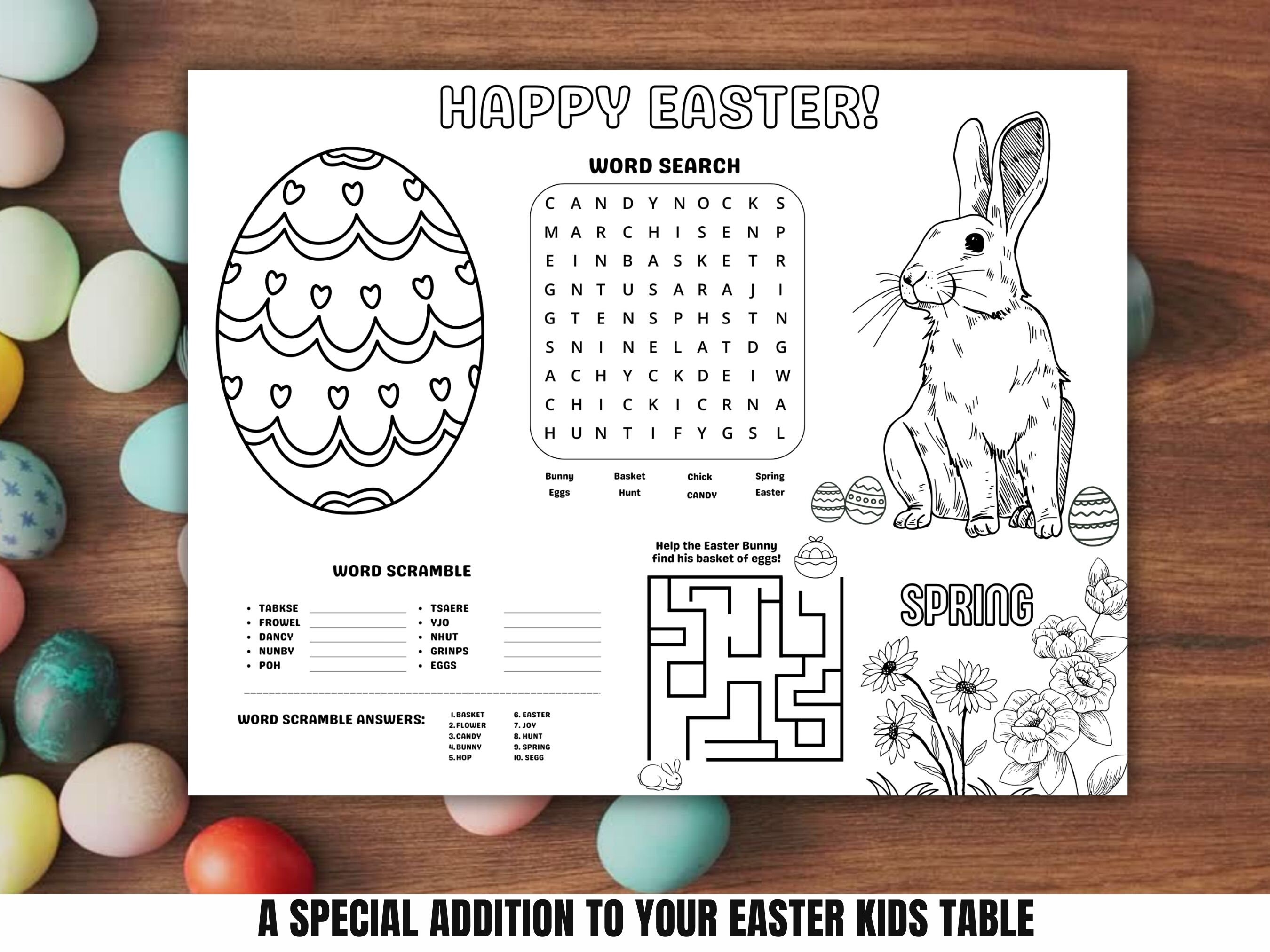 Easter Placemat Printables, Easter Printables Church, Easter Coloring ...