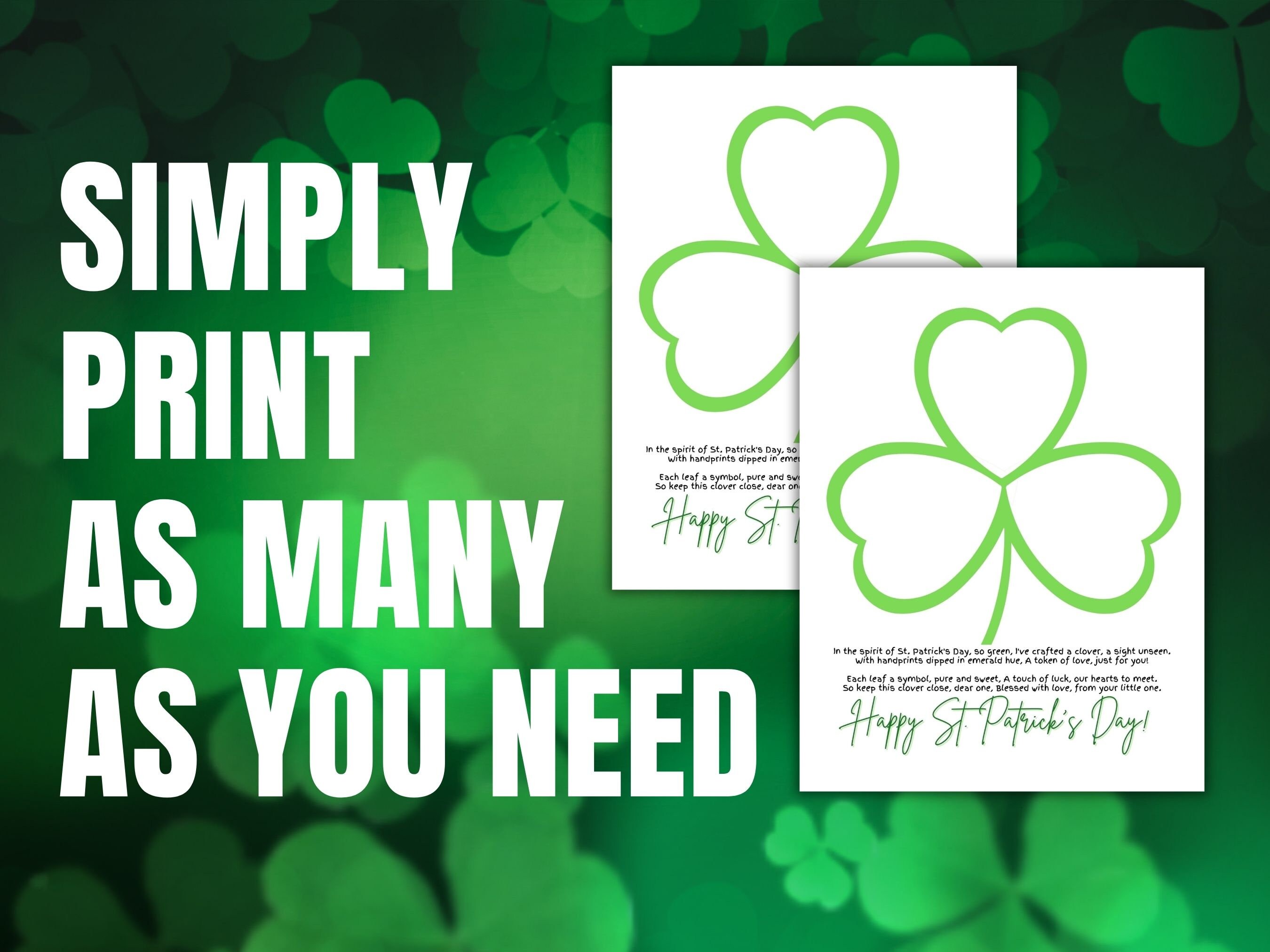 St Patrick's Day Clover Handprint Craft, Activities for Preschool and ...