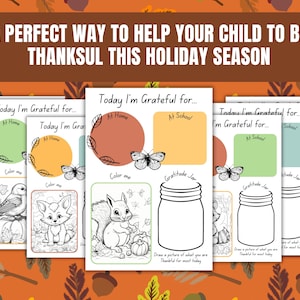 Printable Gratitude Journal With Coloring Pages for Kids ...