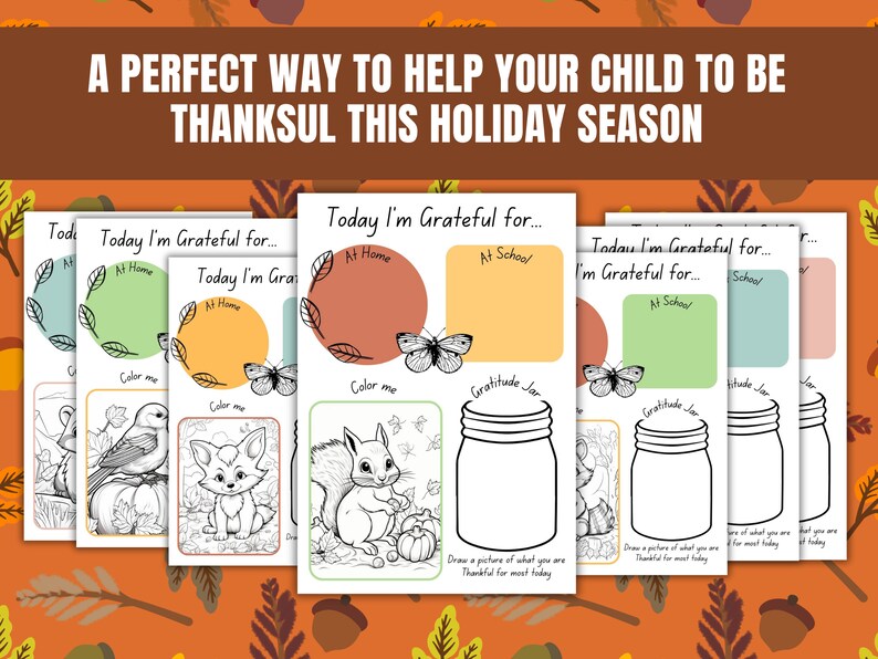 Printable Gratitude Journal With Coloring Pages for Kids ...