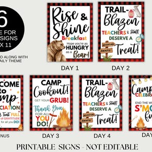 Camping Teacher Appreciation Week Bundle Theme Ideas Editable Teacher ...
