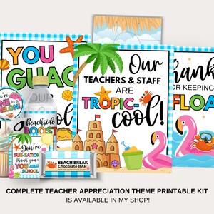 Beach Teacher Appreciation Week Theme Ideas Editable Teacher Itinerary ...