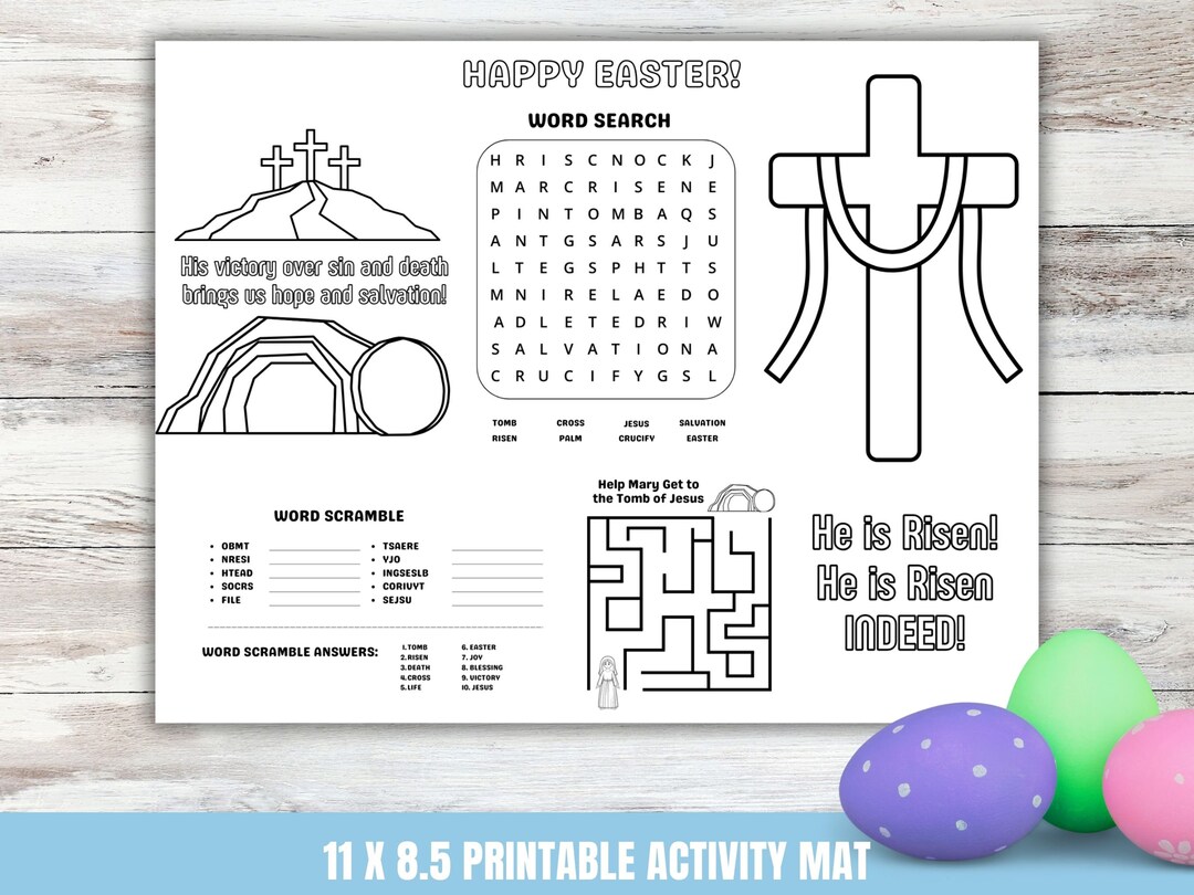 Easter Placemat Printables, Easter Printables Church, Easter Coloring ...