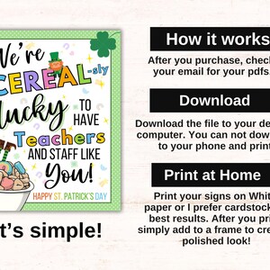 St Patrick's Day Teacher & Staff Breakfast Appreciation Sign Printable ...