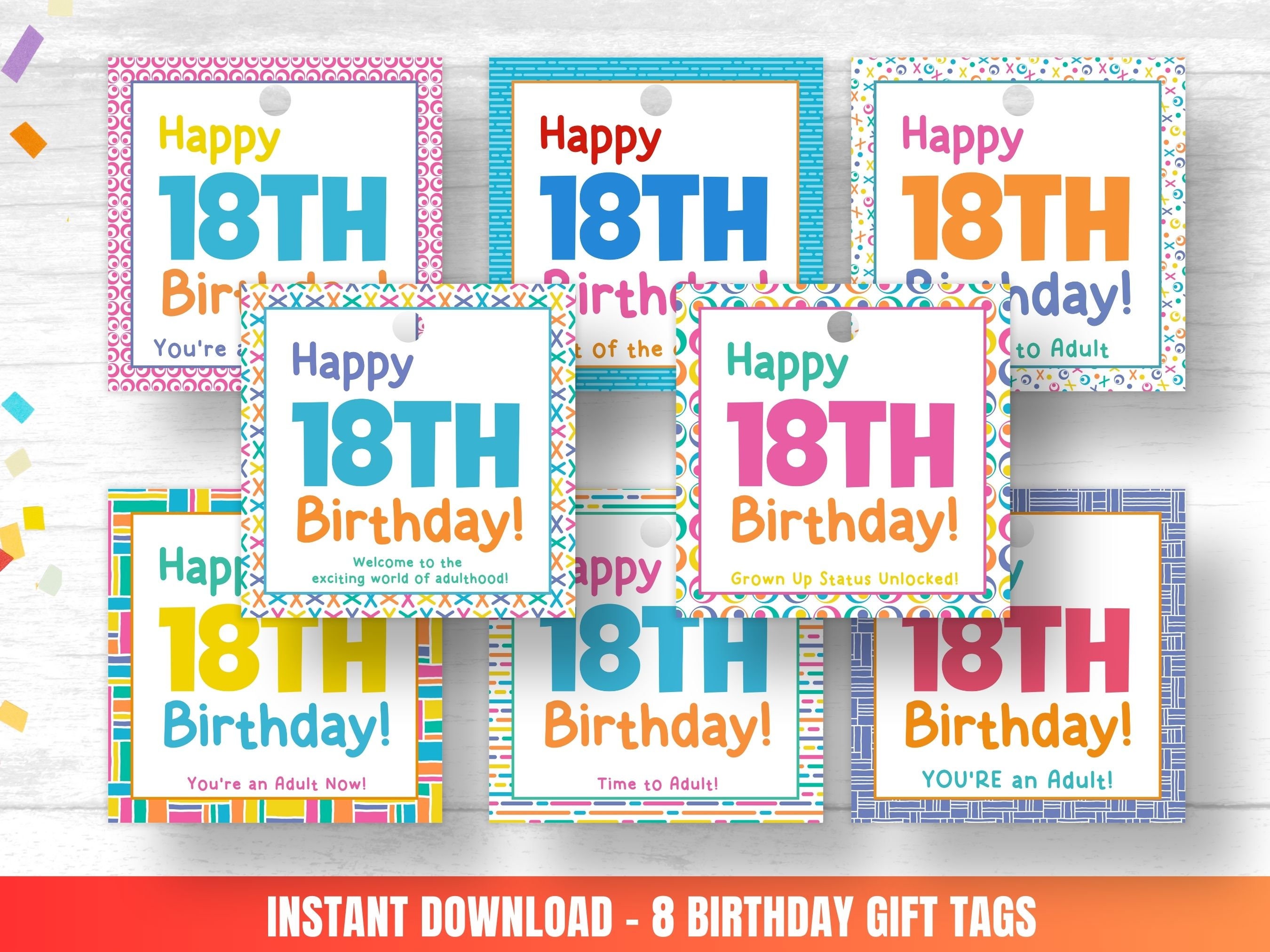 18th Birthday Gift Tag Set 18 Things You Can Do When You Are 18 Gift ...