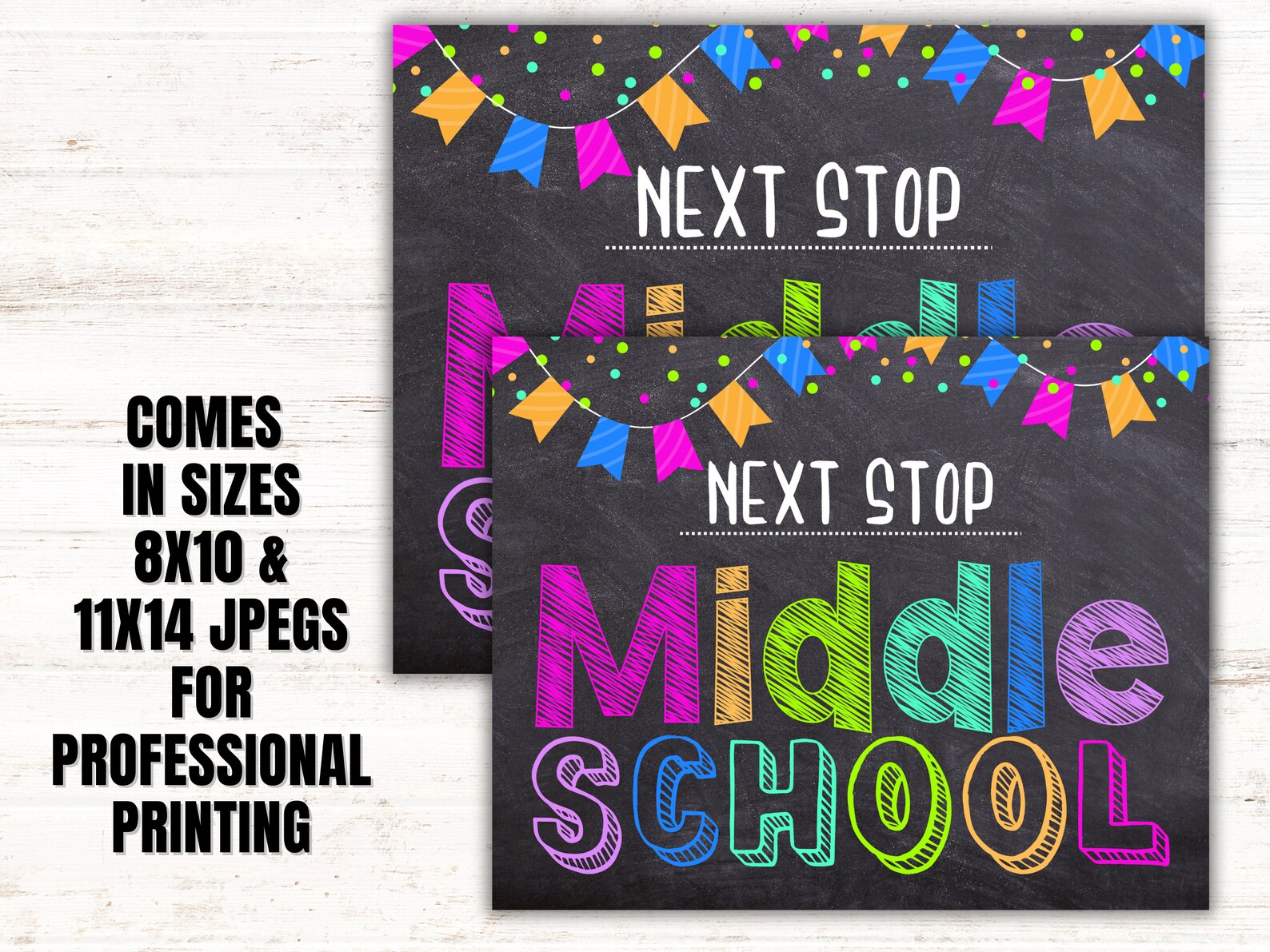 Elementary Graduation Next Stop Middle School Sign Printable Chalkboard ...