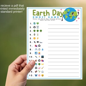 Earth Day Emoji Games Printable Fun Classroom Earth Day Activity for ...