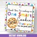 One Smart Cookie Tag Summer Teacher Appreciation Cookie Gift Tag ...