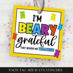 Teacher Appreciation Candy Bar Tags Thankful for You Teacher Candy ...