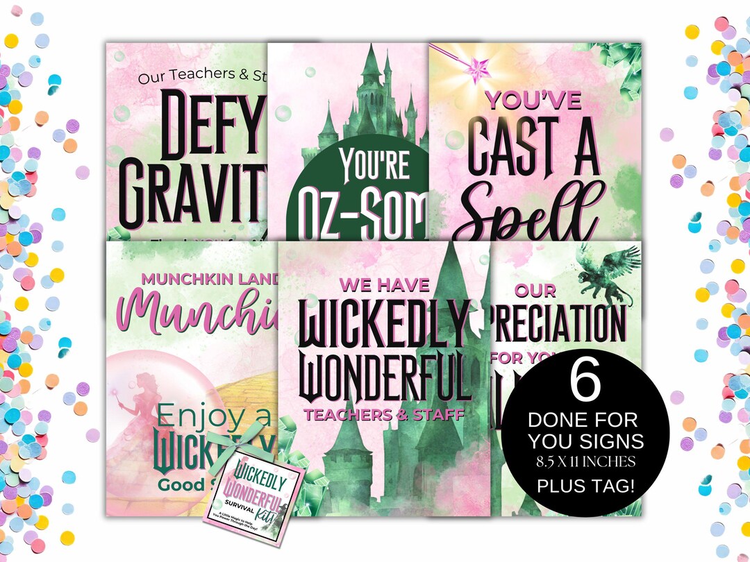 Wicked Teacher Appreciation Sign Bundle Theme Ideas Weekly Theme Defy ...