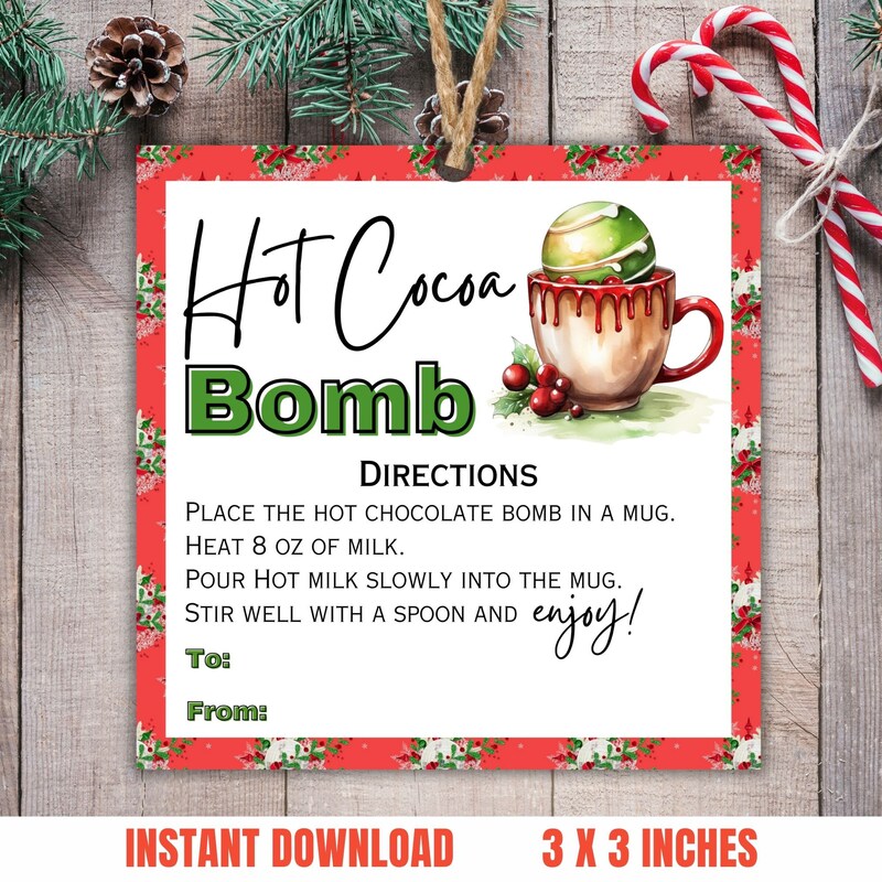 Hot Cocoa Bomb Tags - Etsy