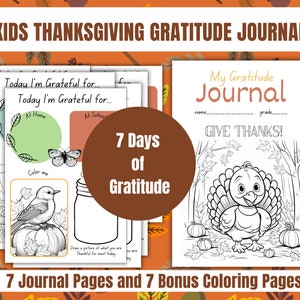 Printable Gratitude Journal With Coloring Pages for Kids ...