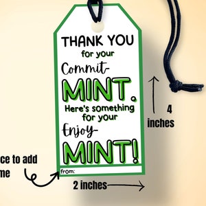 Mint Tags Staff Appreciation Teacher Appreciation Gift Tags Chewing Gum ...