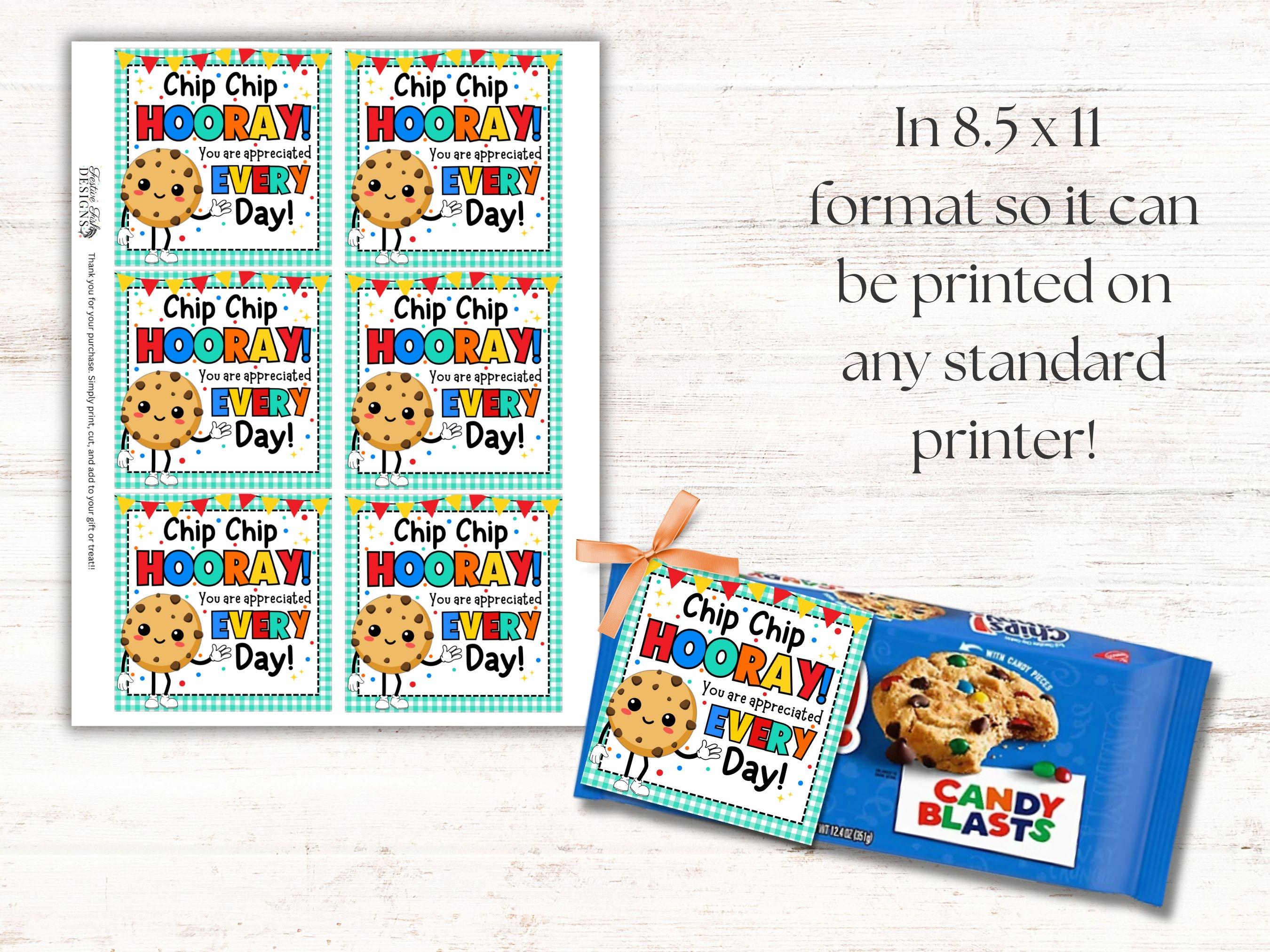Chip Chip Hooray Cookie Gift Tag Printable – Teacher Appreciation Tag ...