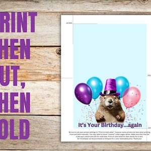 Groundhog Day Card Printable, Funny Groundhog Birthday Card, Groundhog ...