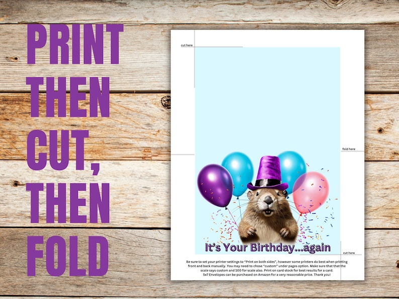 Groundhog Day Card Printable, Funny Groundhog Birthday Card, Groundhog ...