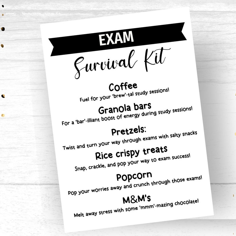 Exam Survival Kit - Etsy