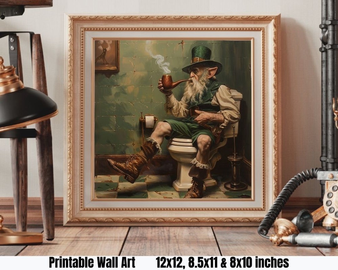 Leprechaun Funny Wall Art Printable, St. Patrick's Day Decor, Wall Art ...