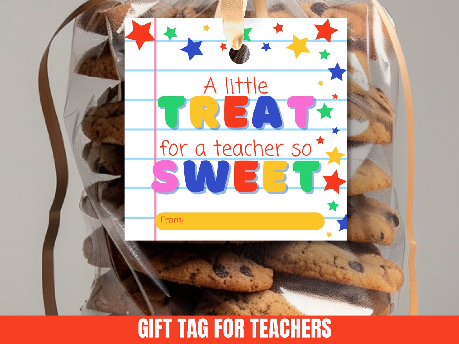 Teacher Appreciation Gift Tags Printable Teacher Thank You Cookie Tag ...
