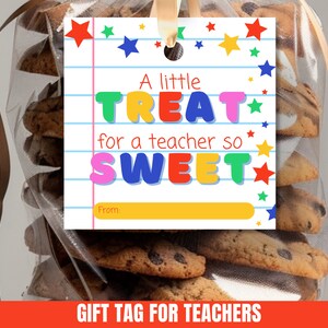 Teacher Appreciation Gift Tags Printable Teacher Thank You Cookie Tag ...