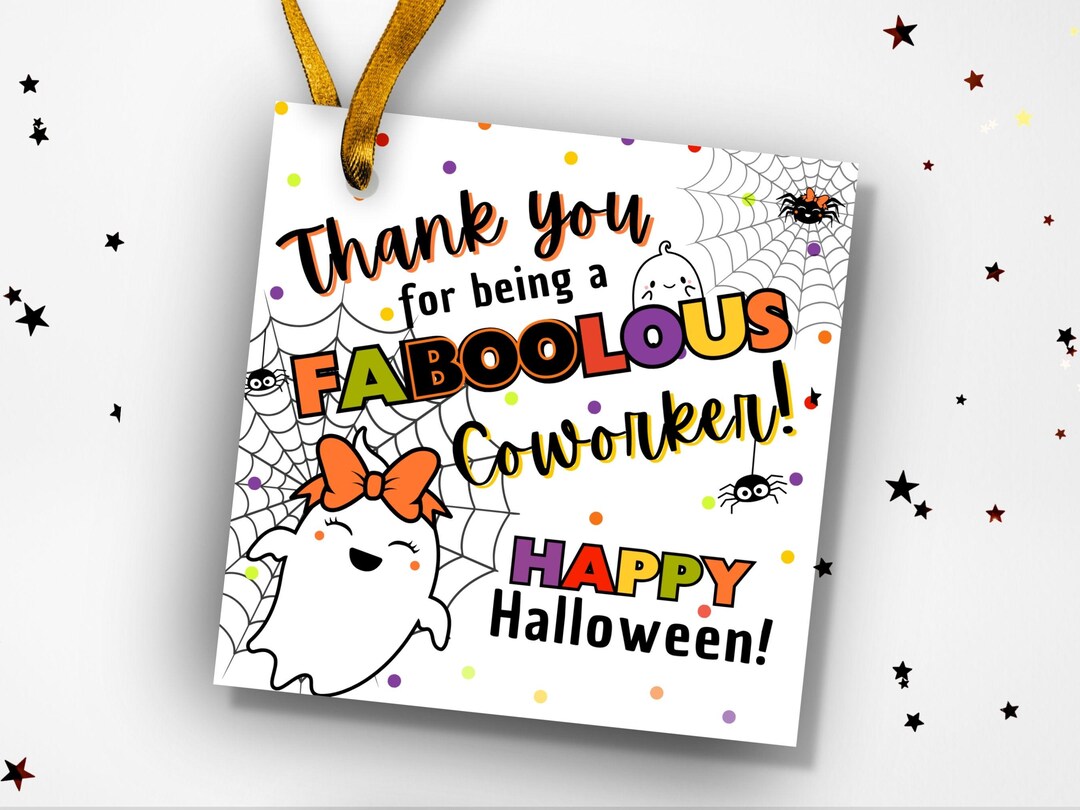 Coworker Halloween Tag Employee Appreciation Halloween Coworker Treat ...
