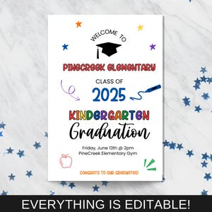Editable Kindergarten Graduation Ceremony Program– Prek & Preschool ...