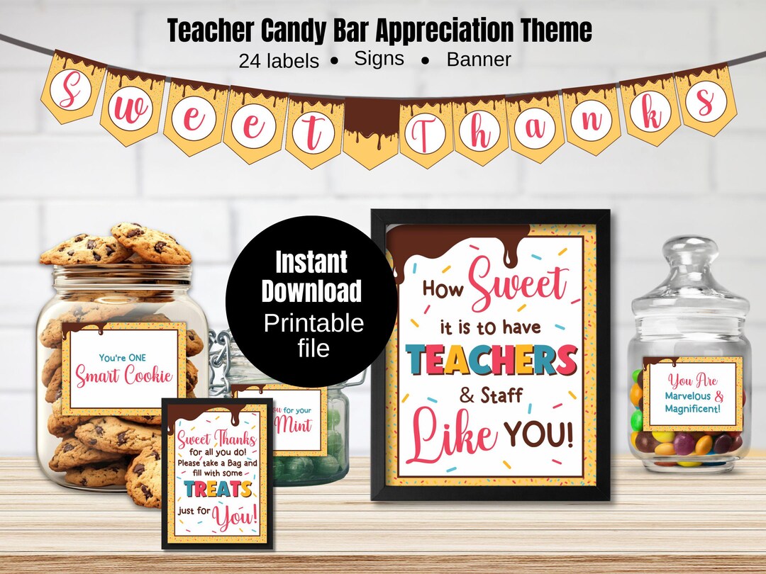 Sweets for Teachers Candy Buffet School PTO PTA Theme Teacher Candy ...
