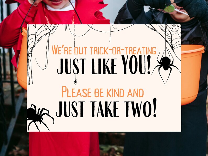 Printable Halloween Trick-or-treat Front Door or Porch Candy Bowl Sign ...