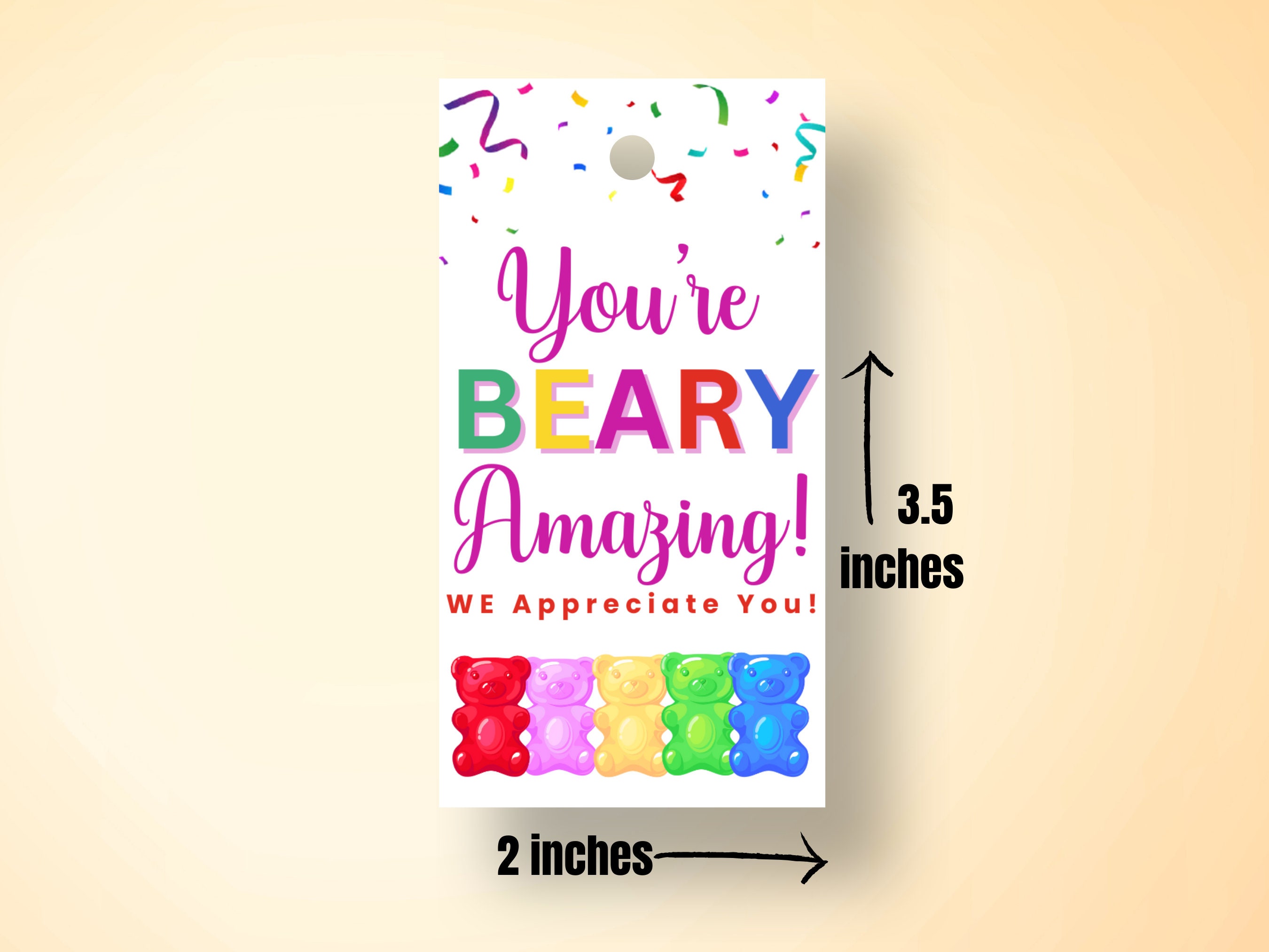 Gummy Bear Appreciation Candy Gift Tag Gift Tag for Employee ...