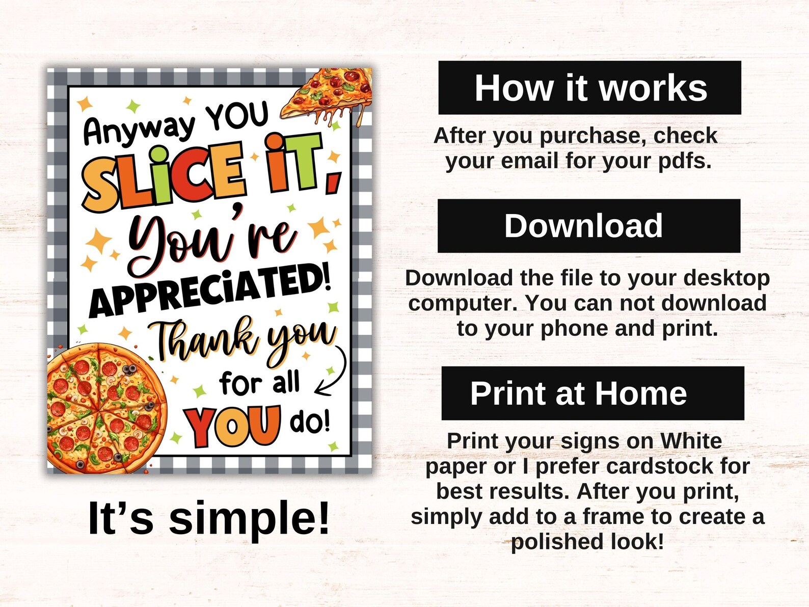 Teacher Appreciation Pizza Sign Printable Pizza Employee Appreciation ...