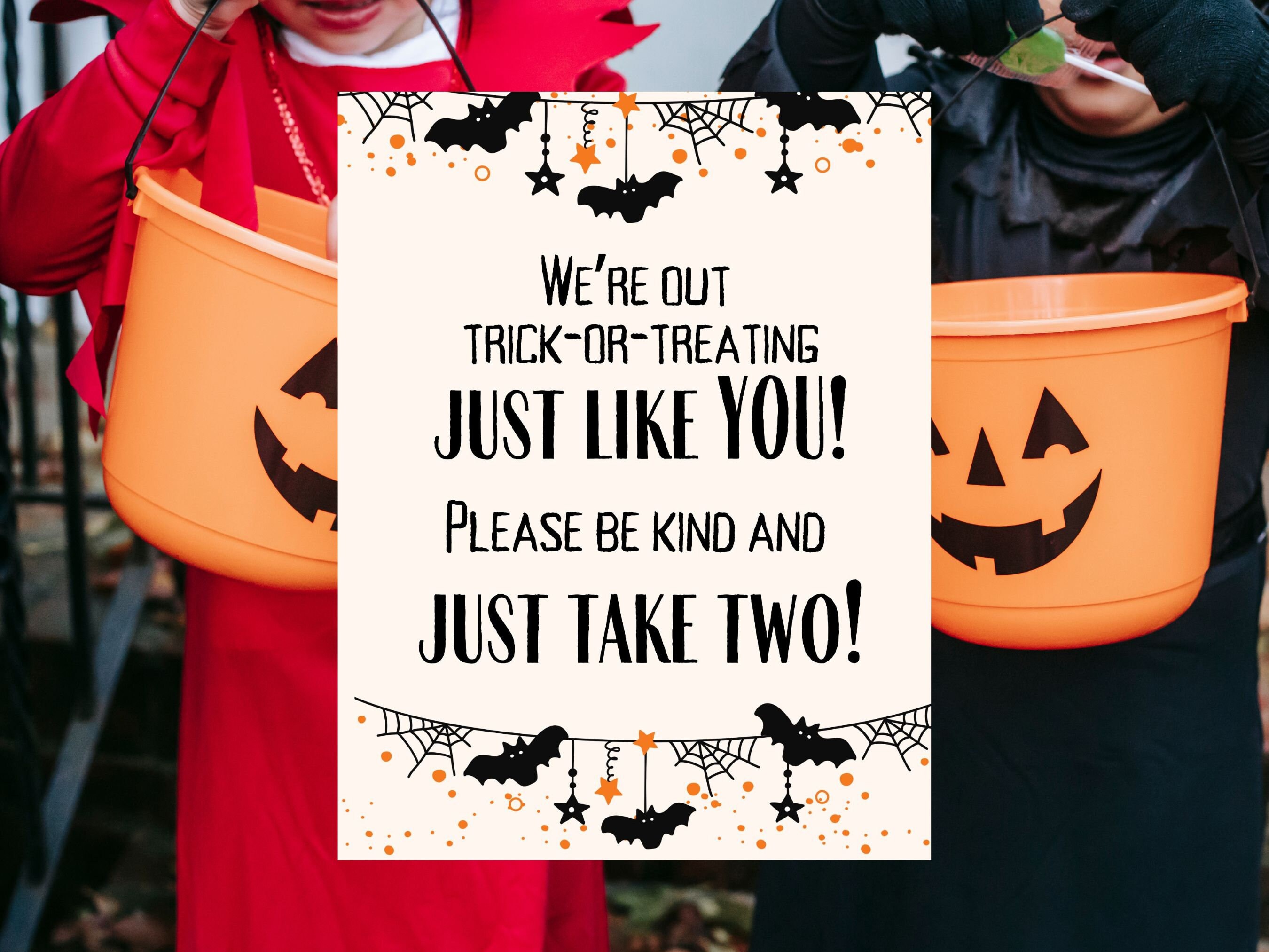 Printable Halloween Trick-or-treat Front Door or Porch Candy Bowl Sign ...