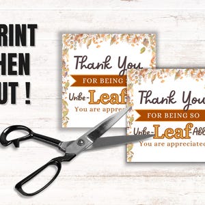 Employee Appreciation Fall Printable Thank You Tag Staff Recognition ...