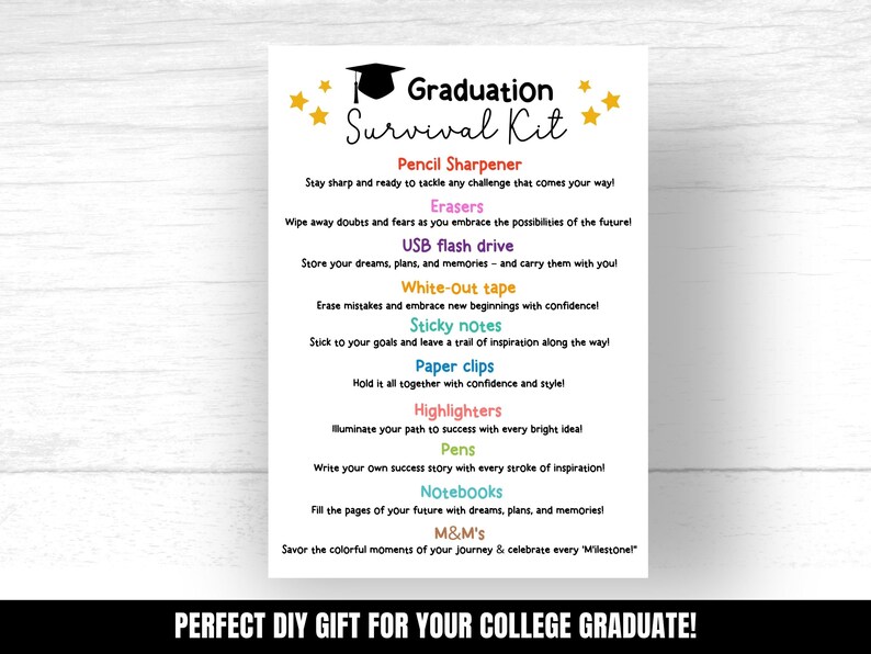 Graduation Survival Kit Tags Printable Graduation Day Survival Kit ...
