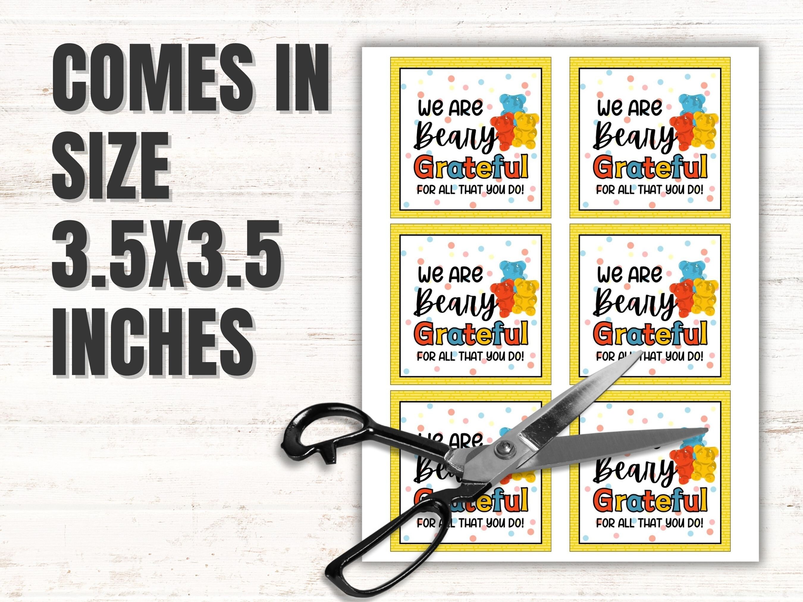 Employee Appreciation Gummy Bear Tags Employee Appreciation Tags ...