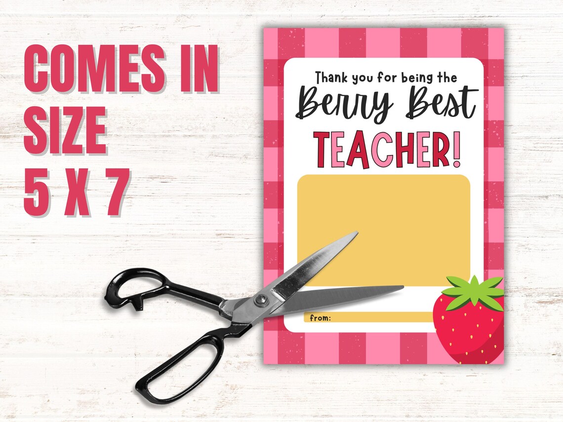 Berry Best Teacher Appreciation Gift Card Holder Primary Teacher ...