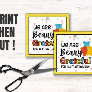 Employee Appreciation Gummy Bear Tags Employee Appreciation Tags ...