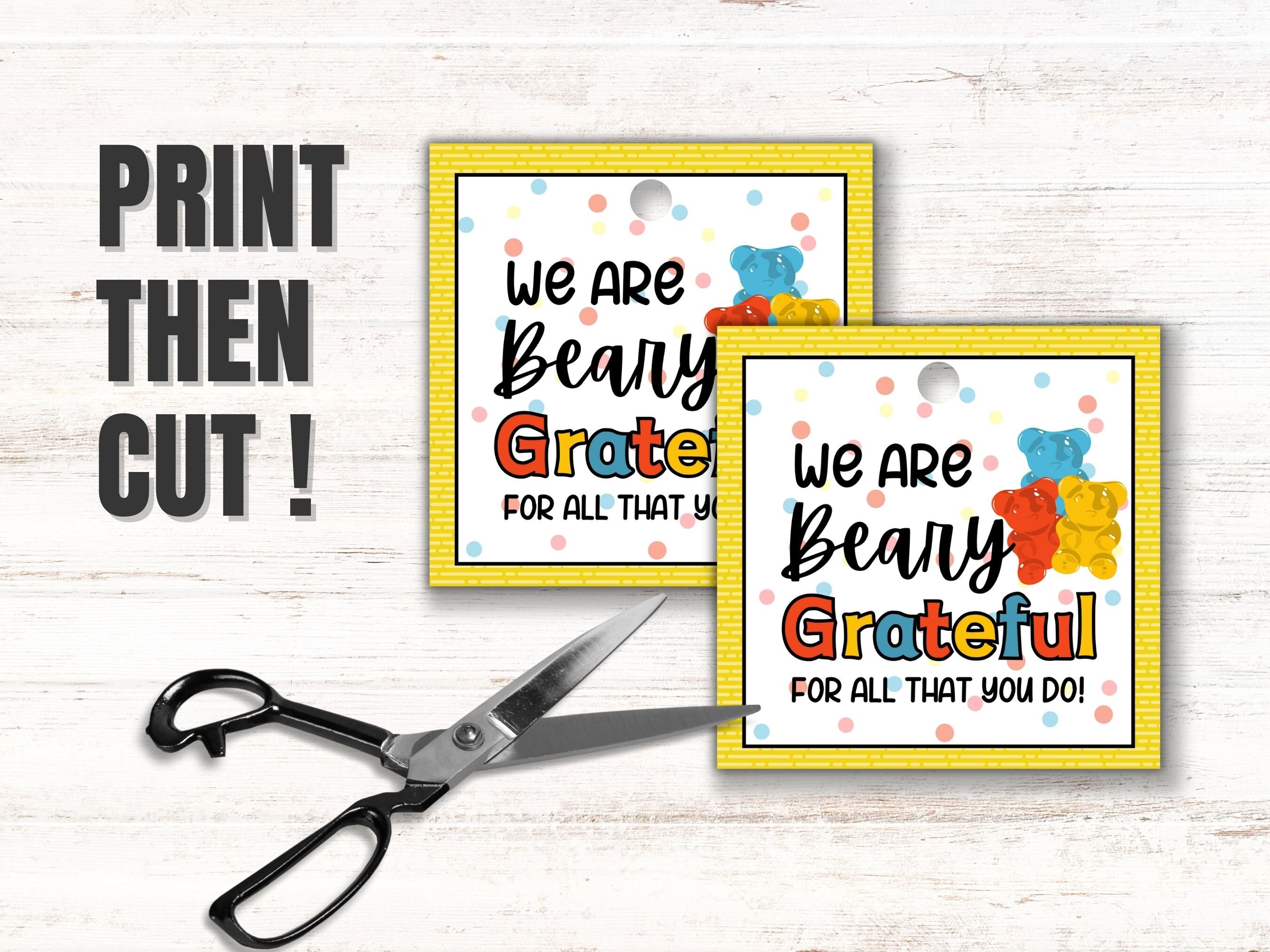 Employee Appreciation Gummy Bear Tags Employee Appreciation Tags ...